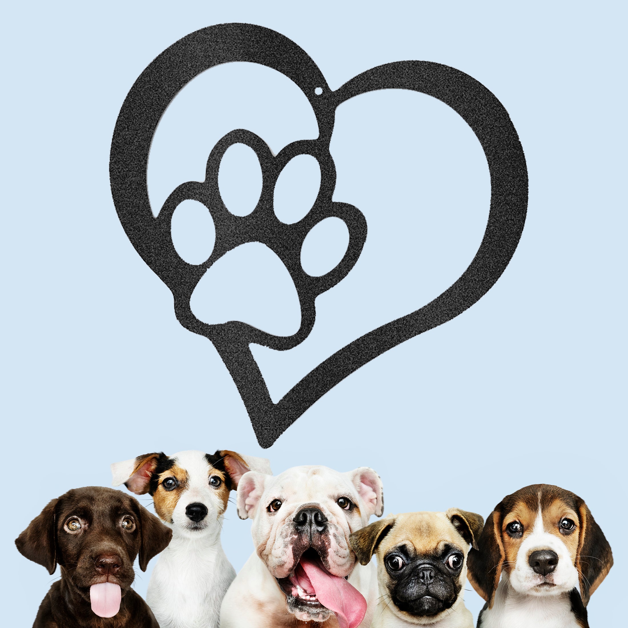 Paw of Love - Steel Sign, Multi Sizes and Colors for Dog Lovers Rescue ...